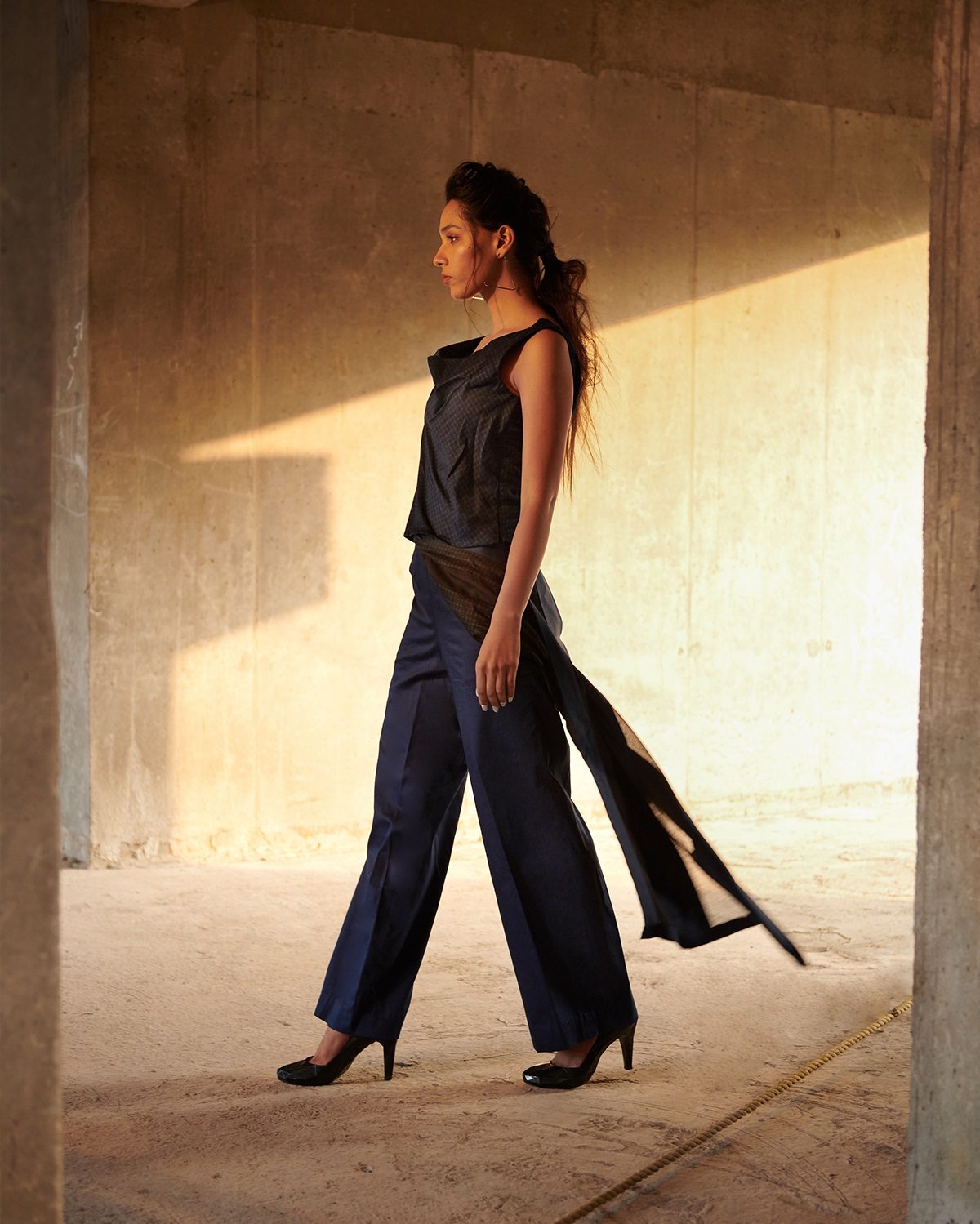 Buy East 14 East 14 Bryant Flap Cotton Satin Flap Pants with Hand block ...